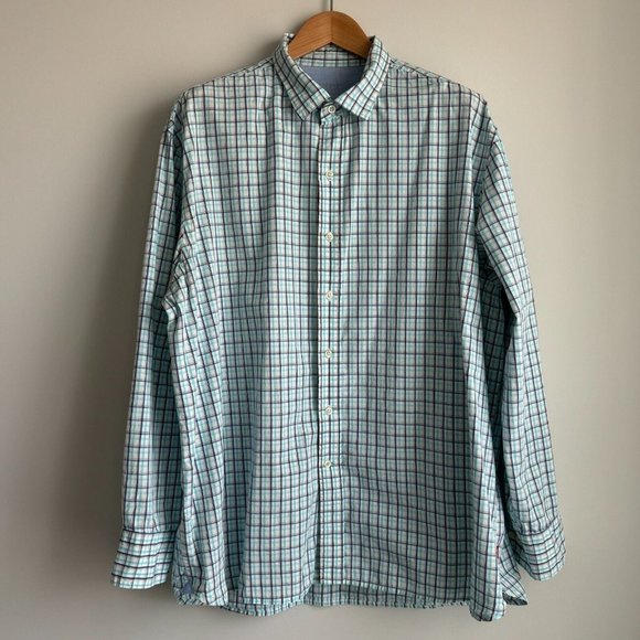 Izod | Shirts | Mens Light Blue Plaid Button Up Casual Dress Shirt Office Or Date Night Top ...